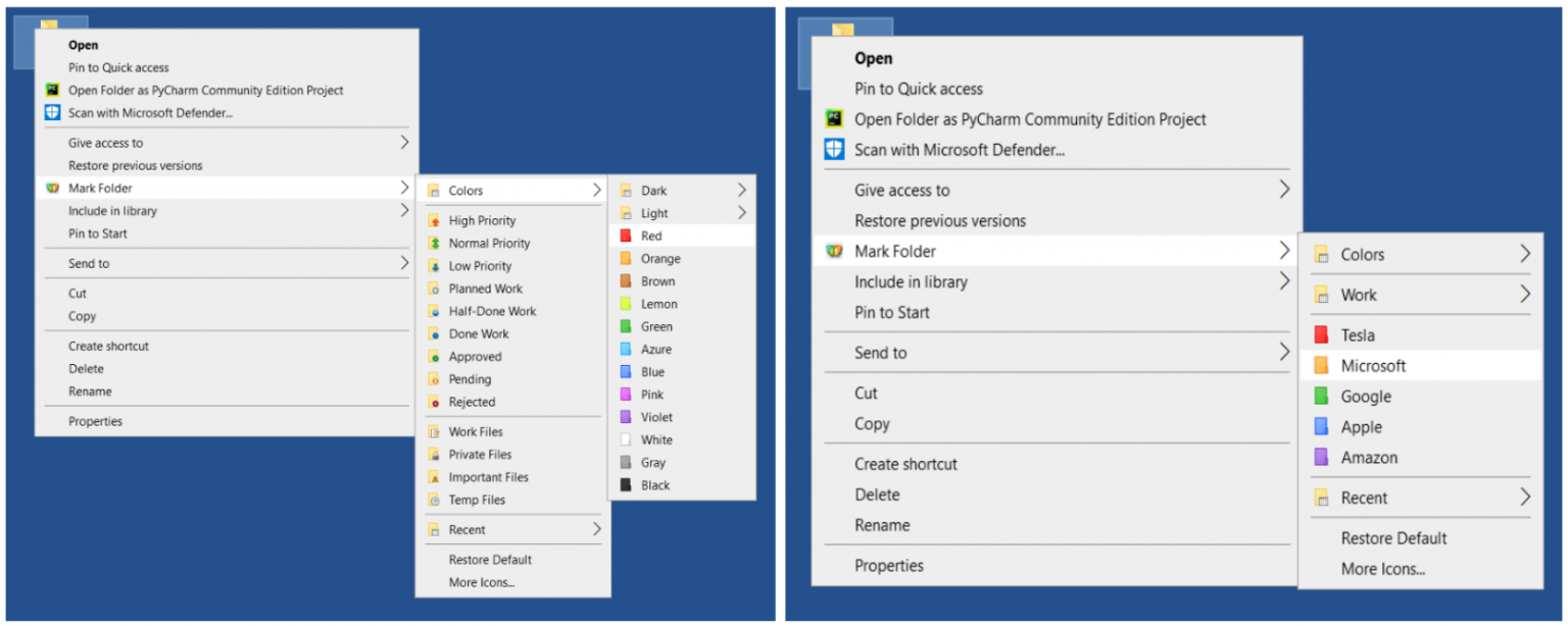 How to remember what color or icon means in Folder Marker? | Folder ...